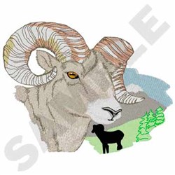 Bighorn Ram Embroidery Design | EmbroideryDesigns.com