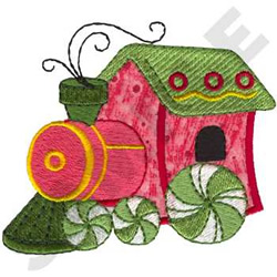 Christmas Train Embroidery Design | EmbroideryDesigns.com