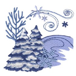 Winter Trees Embroidery Design | EmbroideryDesigns.com
