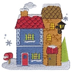 Cozy Winter House Embroidery Design | EmbroideryDesigns.com