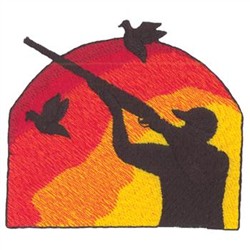 Dove Hunting Logo Embroidery Design | EmbroideryDesigns.com