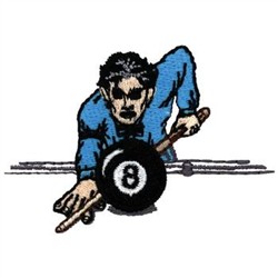 Billiards Player Embroidery Design | EmbroideryDesigns.com