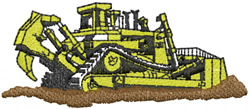 Heavy Equipment Bull Dozer Embroidery Design | EmbroideryDesigns.com