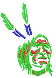 Indian Head Outline Embroidery Design | EmbroideryDesigns.com