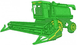 John Deere Combine Embroidery Design | EmbroideryDesigns.com