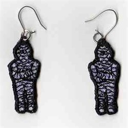 Mummy Earrings Embroidery Design | EmbroideryDesigns.com