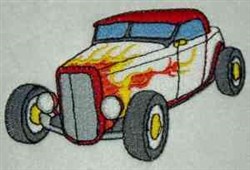 Classic Hot Rod Embroidery Design | EmbroideryDesigns.com