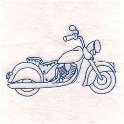 Bluework Motorcycle Embroidery Design | EmbroideryDesigns.com