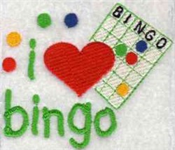 I Love Bingo Embroidery Design | EmbroideryDesigns.com