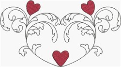Scroll & Hearts Border Embroidery Design | EmbroideryDesigns.com
