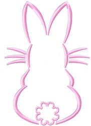 Cottontail Bunny Outline Embroidery Design | EmbroideryDesigns.com