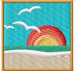 Beach Patch Embroidery Design | EmbroideryDesigns.com