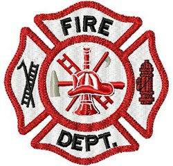 Fire Badge Embroidery Design | EmbroideryDesigns.com