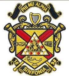 Phi Mu Alpha Crest Embroidery Design | EmbroideryDesigns.com