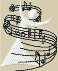Singer with Notes Embroidery Design | EmbroideryDesigns.com
