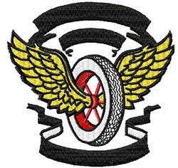 Winged Wheel Embroidery Design | EmbroideryDesigns.com