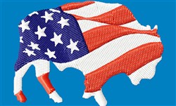 Bison Shape Flag Embroidery Design | EmbroideryDesigns.com