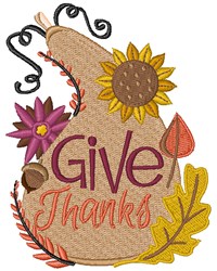 Give Thanks Embroidery Design | EmbroideryDesigns.com