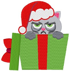 Christmas Grumpy Cat Embroidery Design | EmbroideryDesigns.com