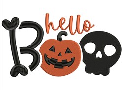 Hello Boo Embroidery Design | EmbroideryDesigns.com