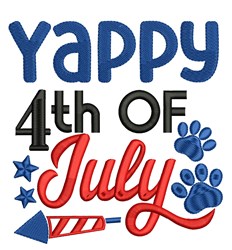 Yappy 4th Of July Embroidery Design | EmbroideryDesigns.com