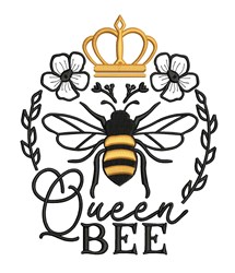 Queen Bee Embroidery Design | EmbroideryDesigns.com
