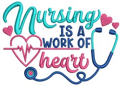Nursing Is Heart Embroidery Design | EmbroideryDesigns.com