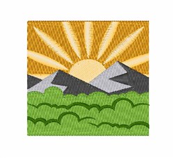 Mountain Sunrise Embroidery Design | EmbroideryDesigns.com