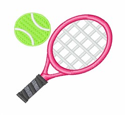 Tennis Racket & Ball Embroidery Design | EmbroideryDesigns.com