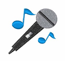 Microphone Embroidery Design | EmbroideryDesigns.com