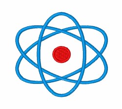 Blue Atom Embroidery Design | EmbroideryDesigns.com