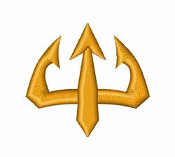 Trident Emblem Embroidery Design | EmbroideryDesigns.com