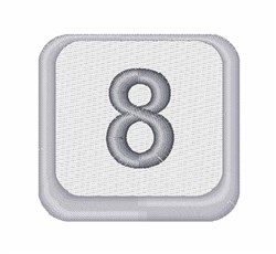 Number 8 Button Embroidery Design | EmbroideryDesigns.com