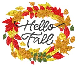 Hello Fall Embroidery Design | EmbroideryDesigns.com