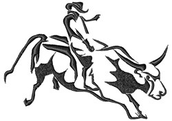 Bull Rider Embroidery Design | EmbroideryDesigns.com