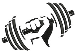 Barbell Hand Embroidery Design | EmbroideryDesigns.com