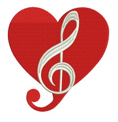 Treble Clef Heart Embroidery Design | EmbroideryDesigns.com