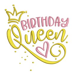 Birthday Queen Embroidery Design | EmbroideryDesigns.com
