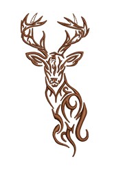 Swirly Buck Outline Embroidery Design | EmbroideryDesigns.com