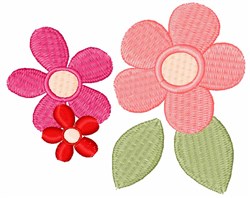 Pink Flowers Embroidery Design | EmbroideryDesigns.com
