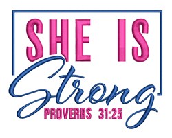 Proverbs 31:25 Embroidery Design | EmbroideryDesigns.com