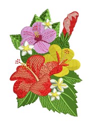 Tropical Flowers Embroidery Design | EmbroideryDesigns.com