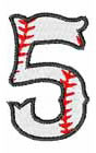 Baseball Number 5 Embroidery Design | EmbroideryDesigns.com