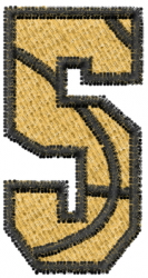 Basketball Number 5 Embroidery Design | EmbroideryDesigns.com
