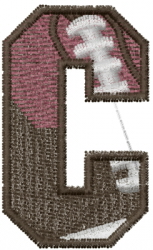 Football Letter C Embroidery Design | EmbroideryDesigns.com