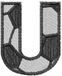 Soccerball Letter U Embroidery Design | EmbroideryDesigns.com