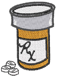Pill Bottle Embroidery Design | EmbroideryDesigns.com