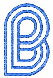 Striped Upper Case B Embroidery Design | EmbroideryDesigns.com