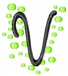 Dots Upper Case V Embroidery Design | EmbroideryDesigns.com