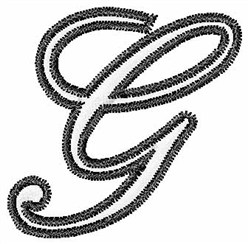 Cursive Upper Case G Embroidery Design | EmbroideryDesigns.com